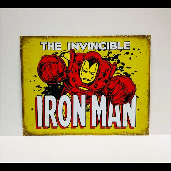 Marvel | Art | Iron Man Retro Tin Sign 3 X 16 Inch | Poshmark